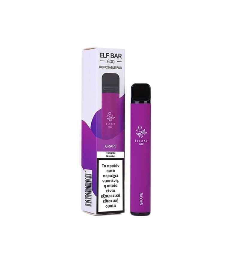 Elf Bar 600 18mg 2ml Grape - Vape Travellers Shop ηλεκτρονικό τσιγάρο